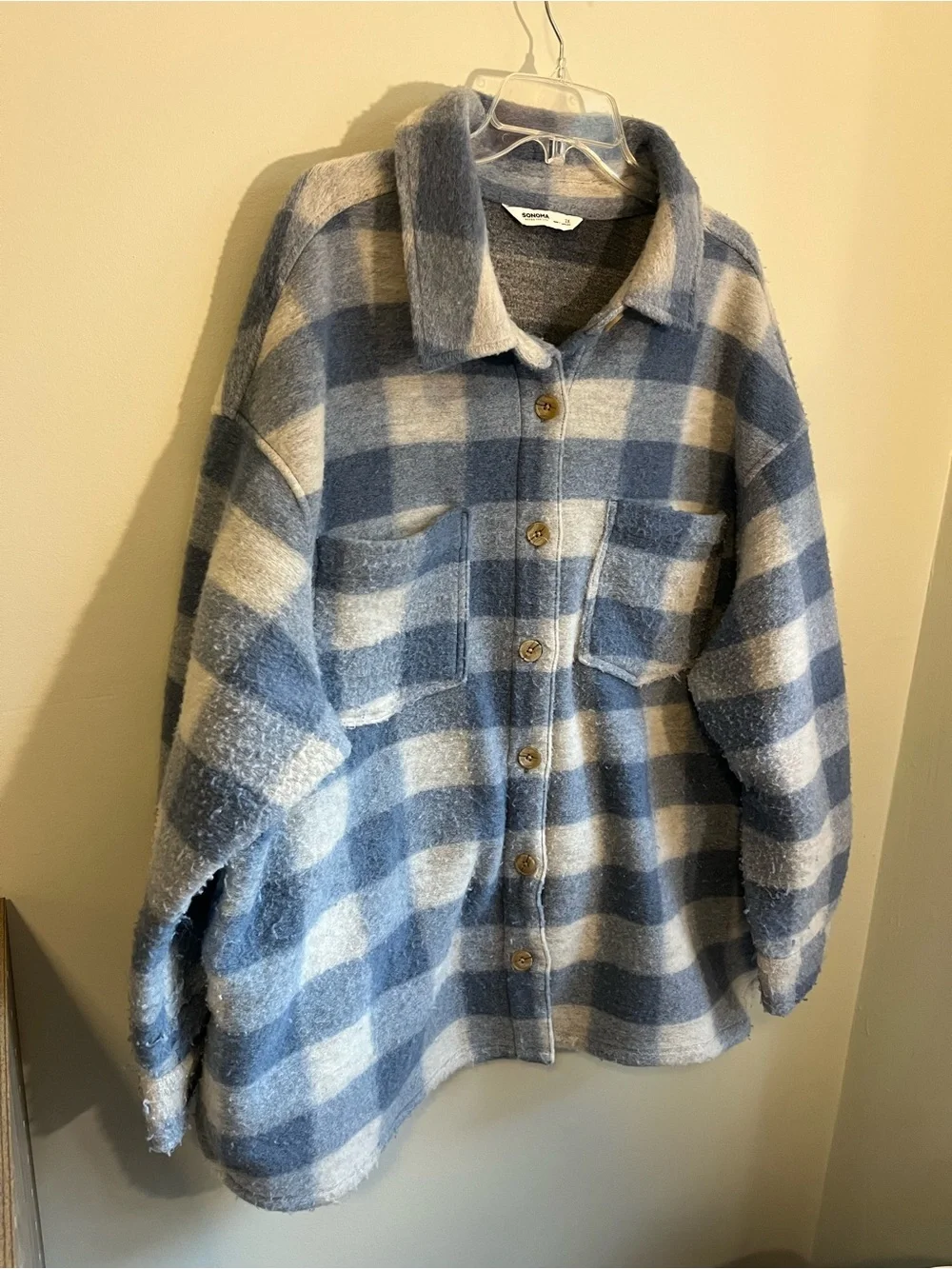 Sonoma | Jackets & Coats | Sonoma Goods For Life Blue And Cream Buffalo ...